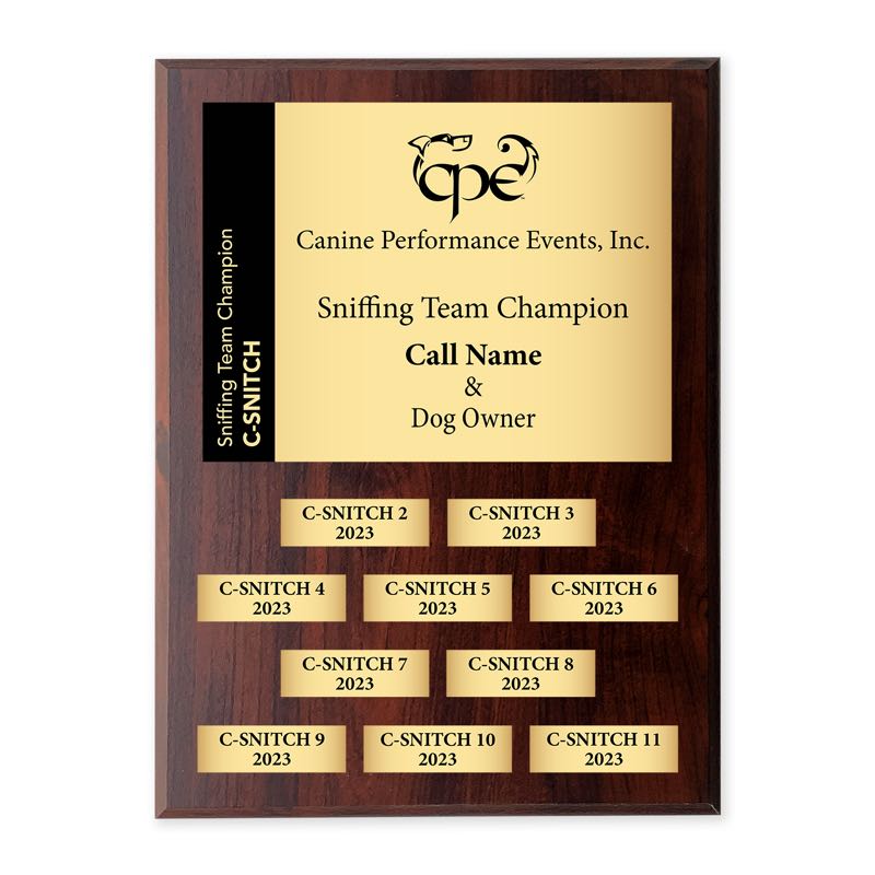 Canine Performance Events - Perpetual C-SNITCH Plaque