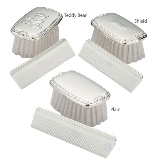 boys silver brush and comb set featured at babybox.com