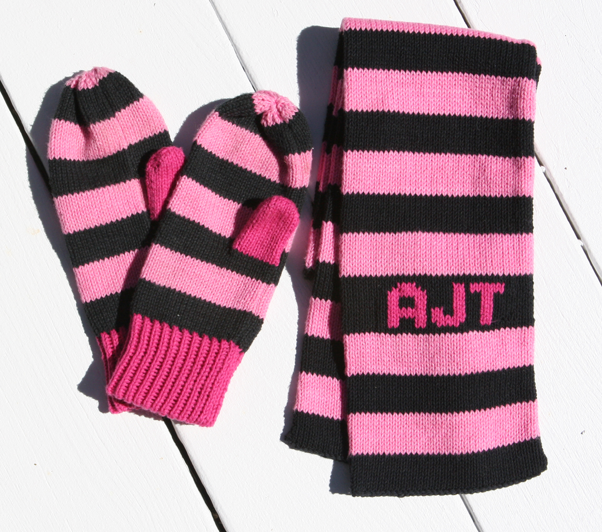 custom knit stripe cotton scarf