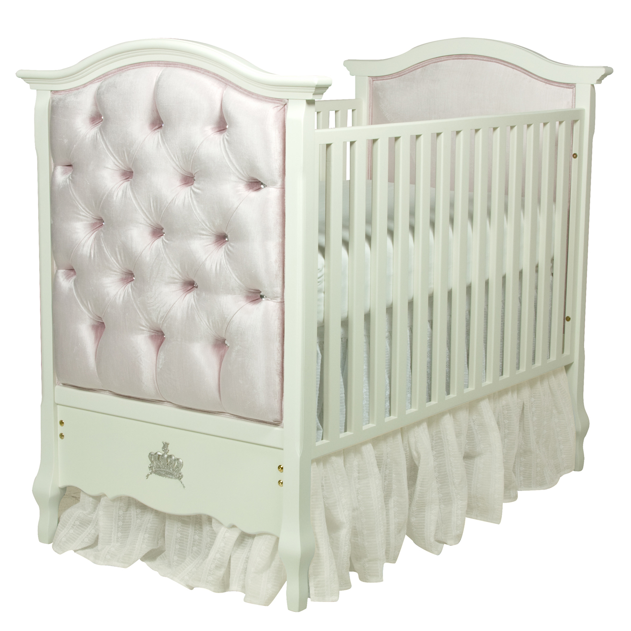 art for kids AFK french panel upholstered crib - tufted