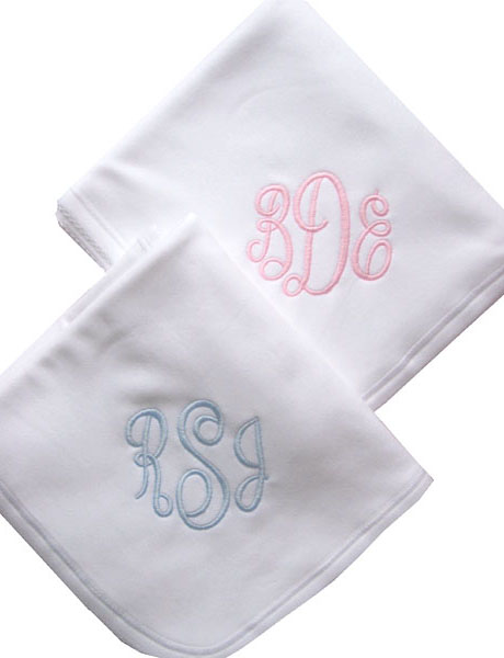monogrammed baby blanket featured at babybox.com