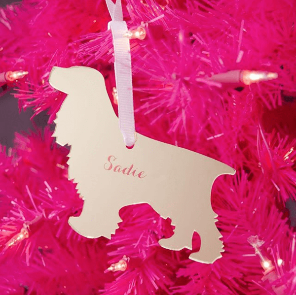 moon and lola cocker spaniel christmas ornament - gold