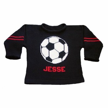 personalized knit soccer sweater