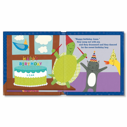 Baby's First Birthday Personalized Board Book - Blue - Hardcover