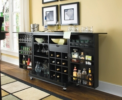 American Drew Camden Black Flip Top Bar with Drawer