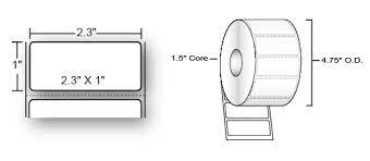 Cognitive 03-02-1519 Direct Thermal Paper Labels (2.3" x 1.0", Gap-Cut ...
