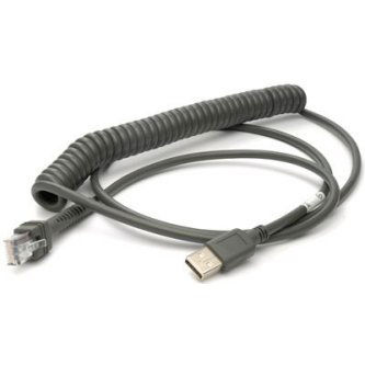 Datalogic CAB-524 USB Cable, 8', Type A, POT, Coiled, PowerScan. For ...