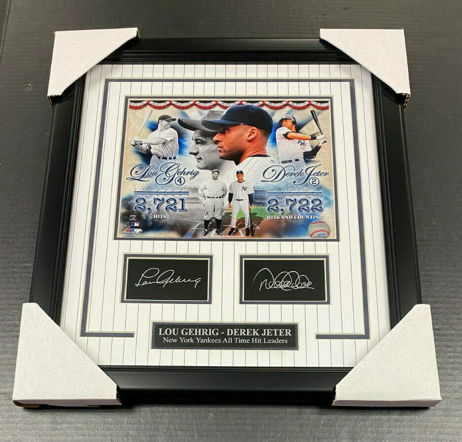 DEREK JETER LOU GEHRIG LASER ENGRAVED AUTOGRAPHED RP PLATE Framed 8x10 ...