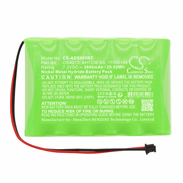 DSC 17000145, 17000152, BH7236-SS, OSA273 Alarm System Battery For ...