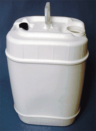 20 Liter Rectangular Closed-Head Plastic Jugs,Screw Cap,White