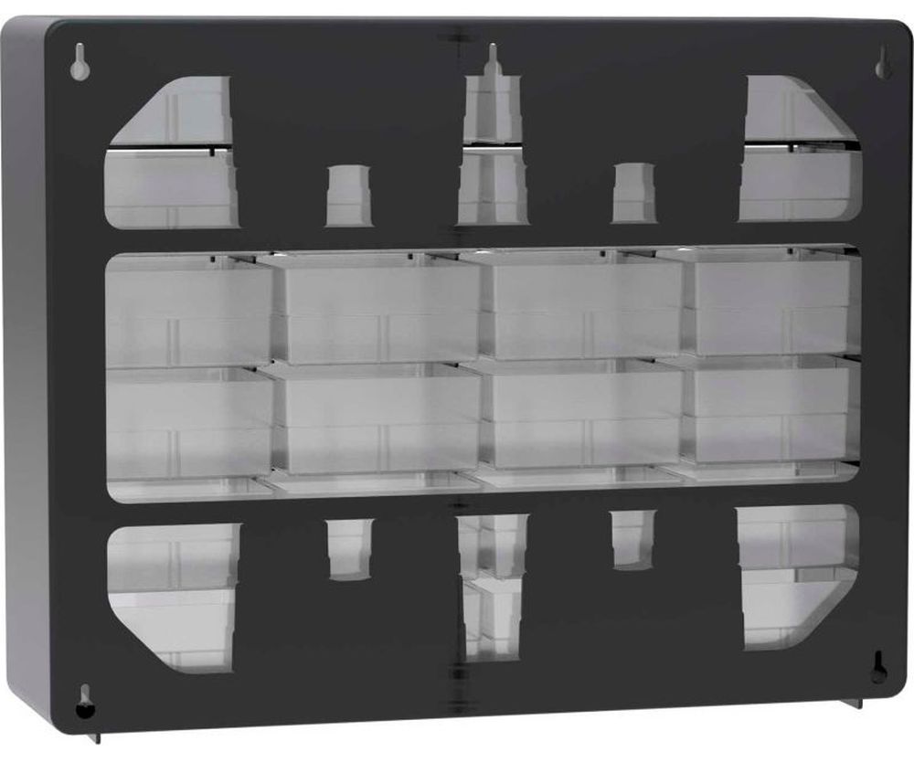 Akro-Mils 10124 Plastic Drawer Parts Cabinet - Black, 20"W x 6-3/8"D x ...