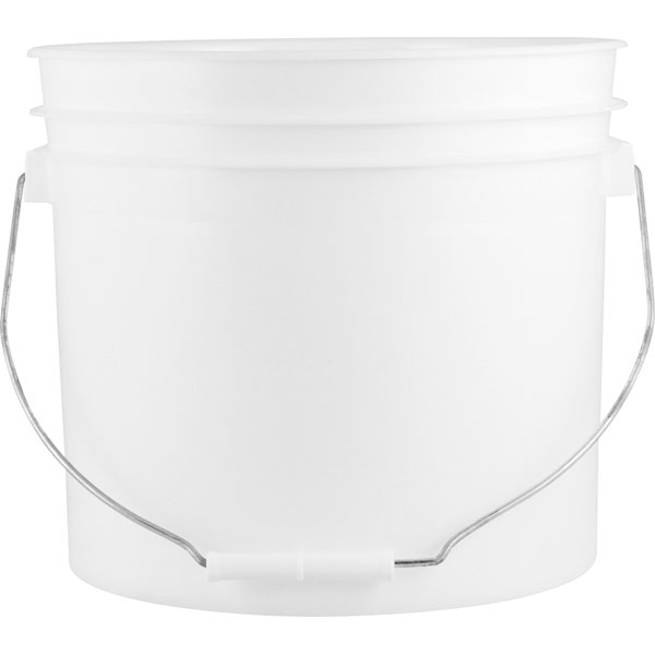 3.5 Gallon Plastic Buckets & Pails White - 3 Packs