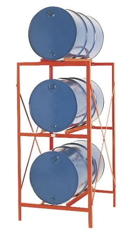 3-Drum, 3 Shelves - Economical Drum Storage Racks