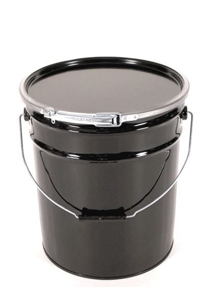 3 gallon pail w/lever lock ring/cover Rust-Inhibitor Lining,Black