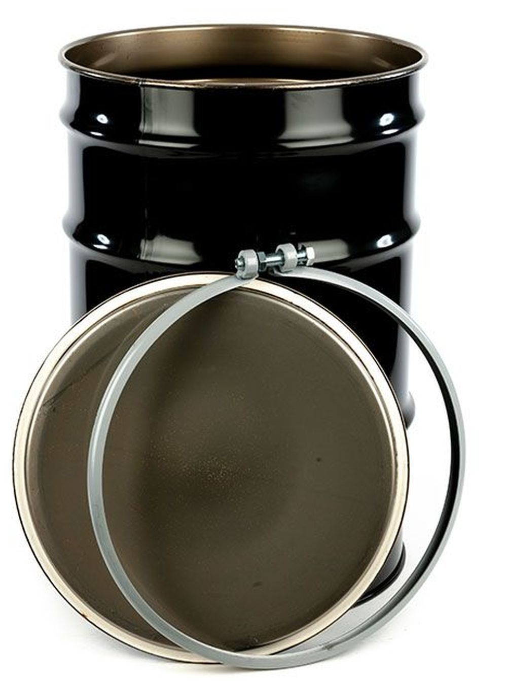 30 Gallon Open Head Steel Drum, Un Rated, Bolt Ring, Rust Inhibitor
