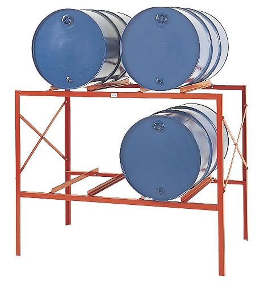 4-Drum, 2 Shelves - Economical Drum Storage Racks