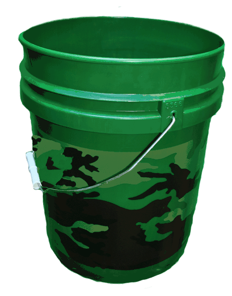 5 Gallon (20L) Camo Plastic Bucket, 3-pack | Free Ship