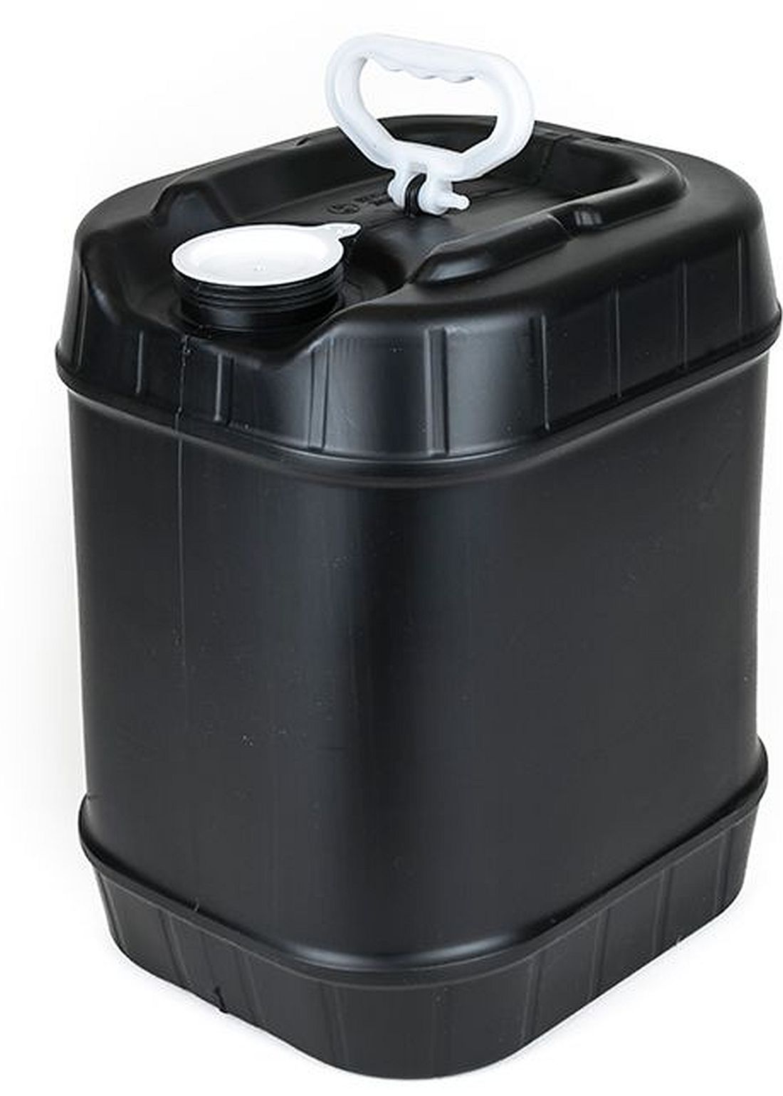 Black 5 Gallon Rectangular Plastic Pail, Closed Head, 70 mm Cap Included