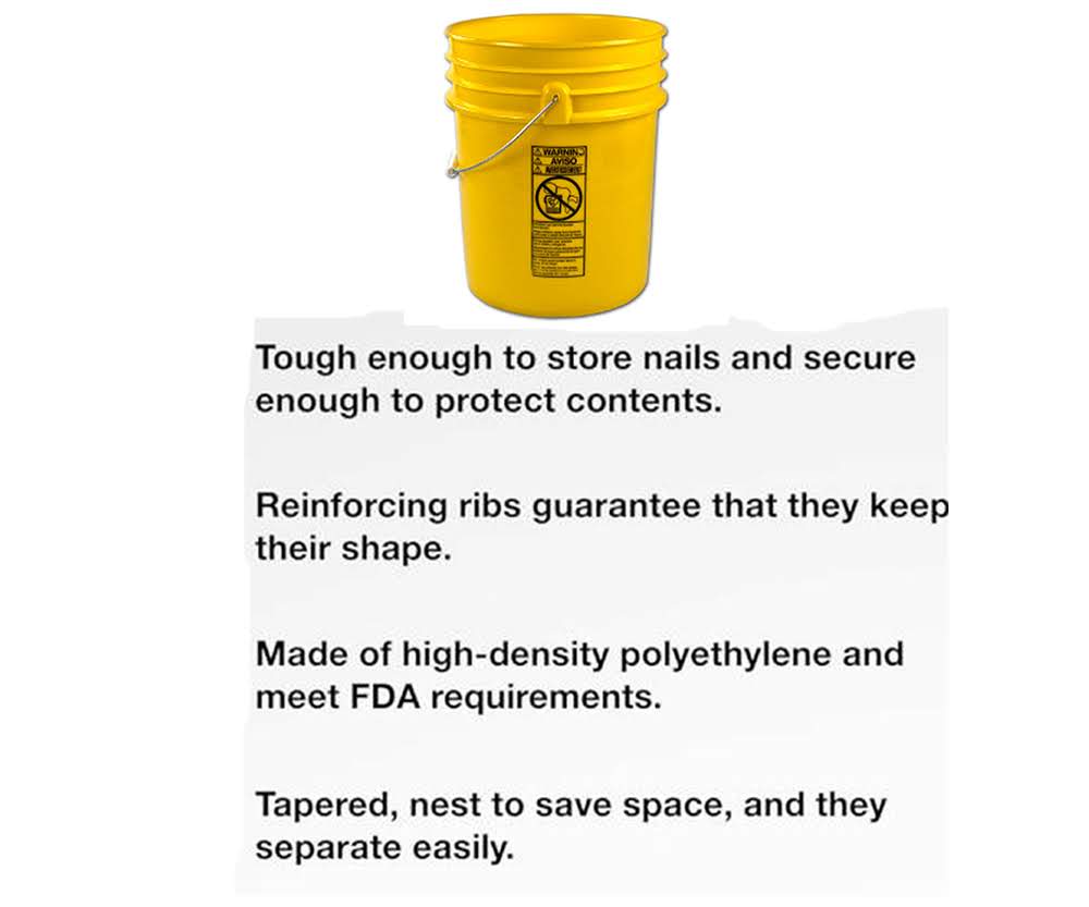 5 Gallon Bucket Bulk ,Yellow, Pallet of 120