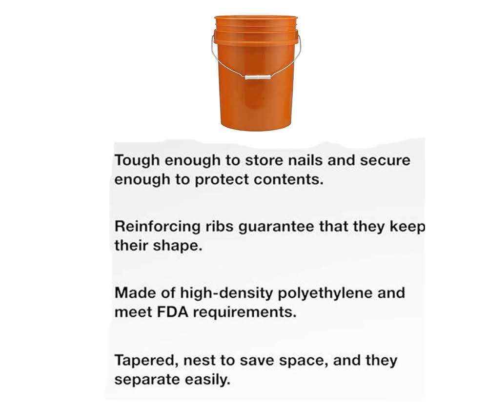 5 Gallon Buckets Orange - Six Pack