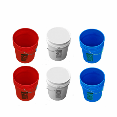 Colored plastic 5 gallon buckets store