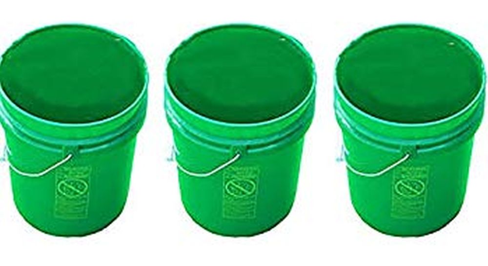 5 Gallon Plastic Bucket Green 3 Pack