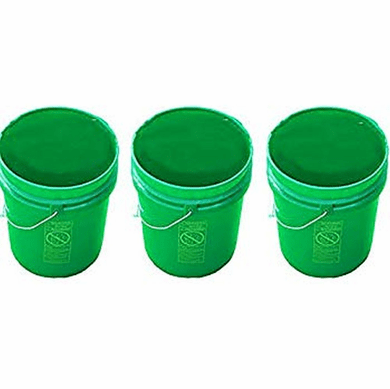 5 Gallon Plastic Bucket Green 3 Pack