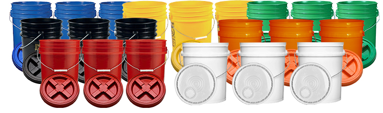 5 Gallon Combo Pack Plastic Buckets & Lids