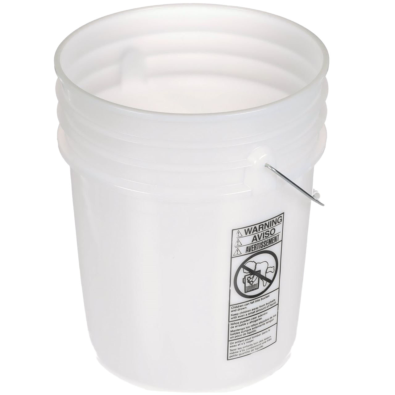 5 Gallon Plastic Bucket Natural-3 Pack