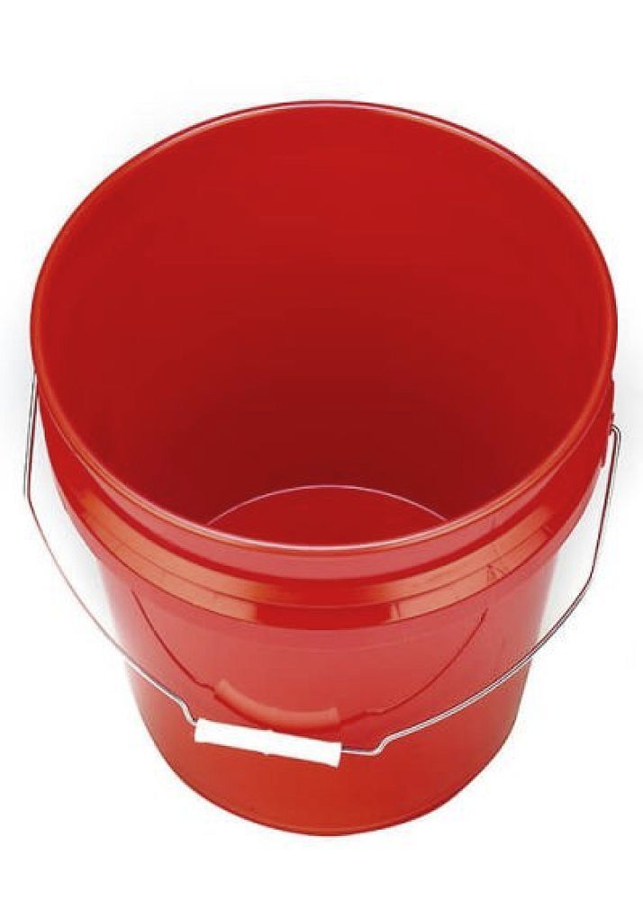 Red 5 Gallon Heavy Duty Plastic Buckets 3-Pack | 90 Mil Food Grade HDPE