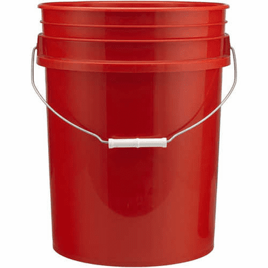 5 Gallon Plastic Bucket Red 3 Pack