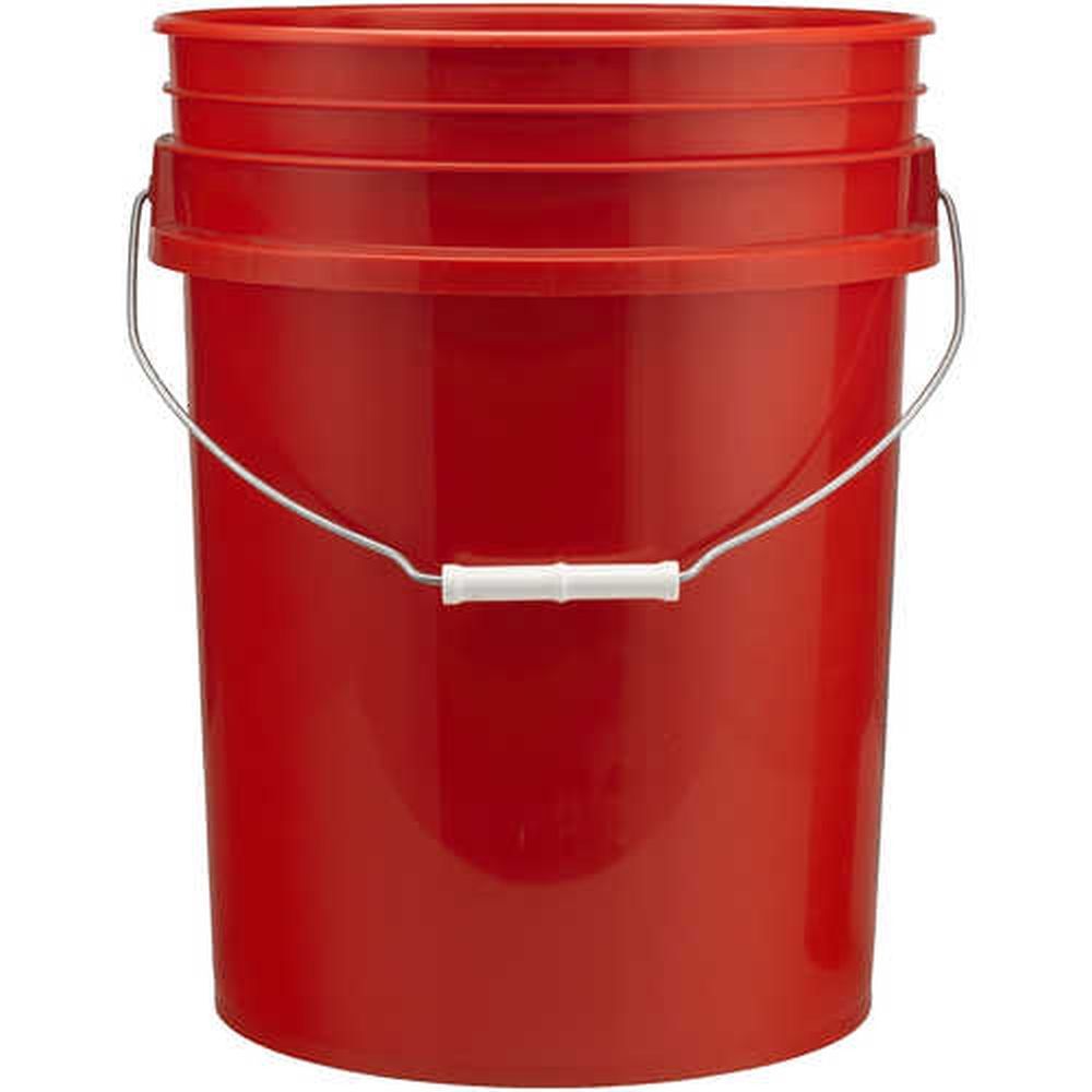 5 Gallon Plastic Bucket Red 3 Pack