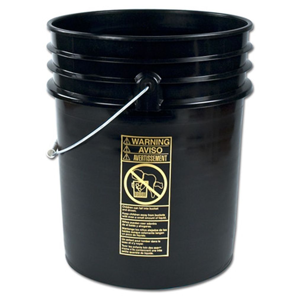 5 Gallon Plastic Buckets Black | Six Pack