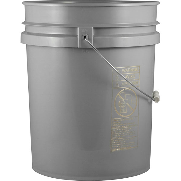 5 Gallon Gray Plastic Pail | Pallet of 120 each (90 mil), Metal Handle ...