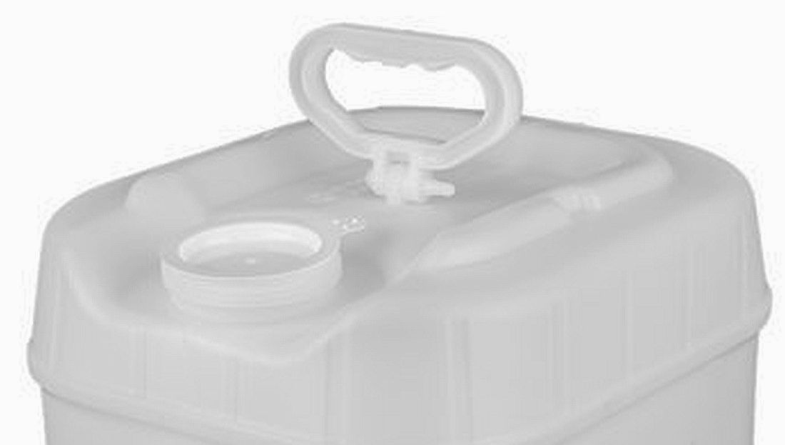 5 Gallon Rectangular Closed-Head Plastic Jugs,Screw Cap,Natural