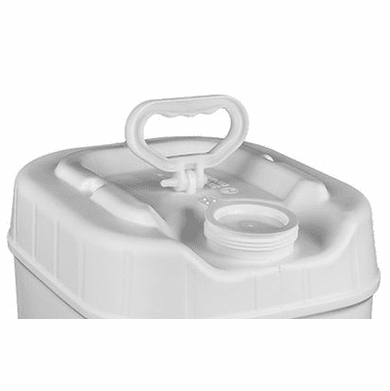5 Gallon Rectangular Closed-Head Plastic Jug,with 70mm Screw Cap, White