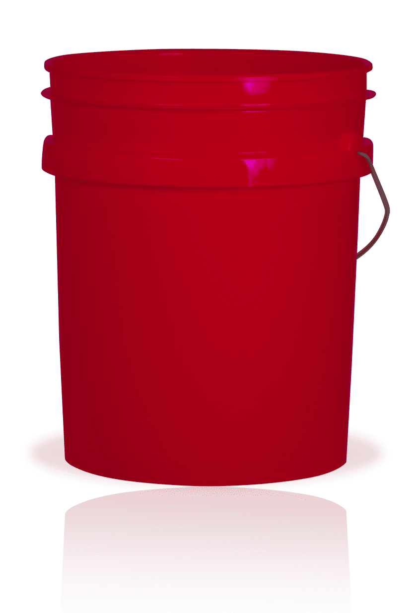 5 Gallon (20L) Red Plastic Bucket, 3-pack - Non-UN