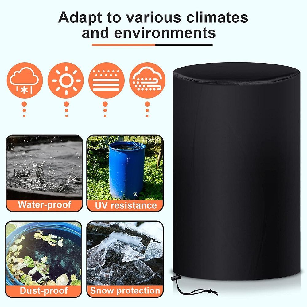 55 Gallon Barrel Bag Cover, Black Free Shipping