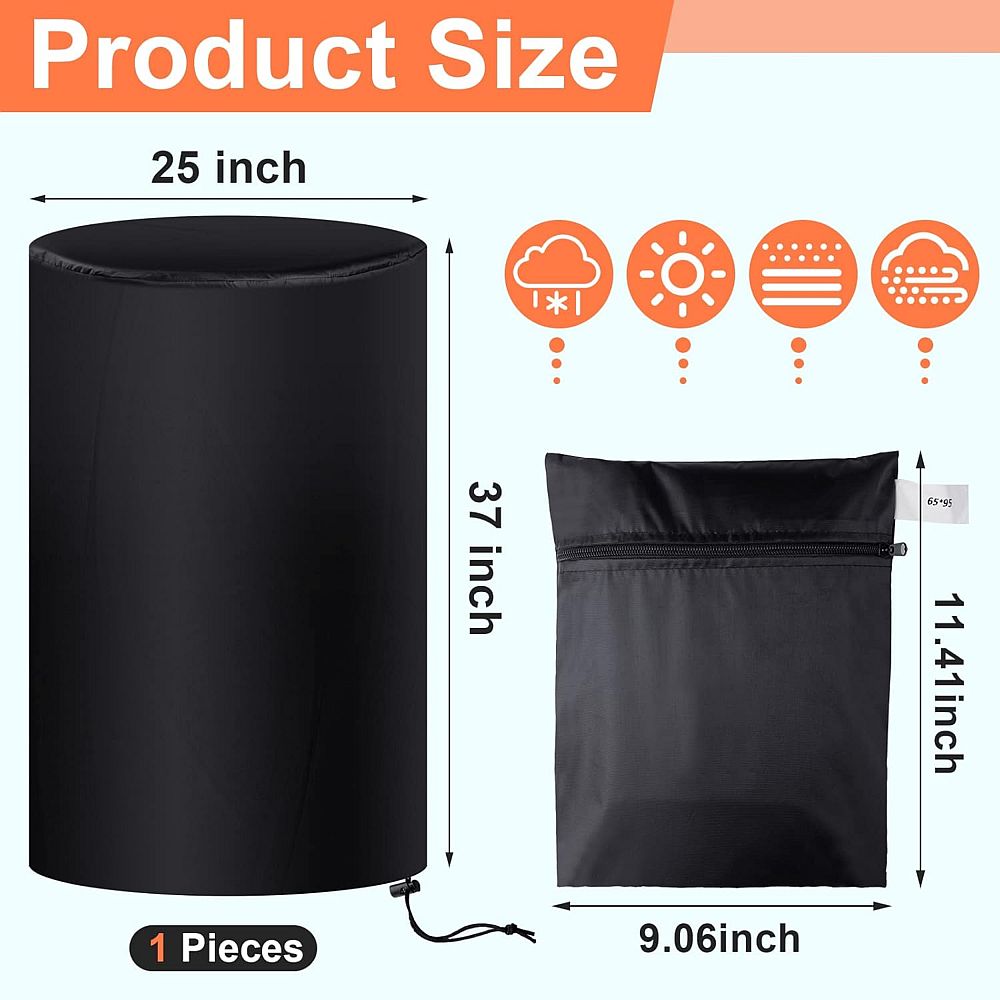 55 Gallon Barrel Bag Cover, Black Free Shipping