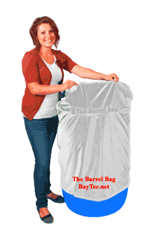 55 Gallon Barrel Bag Cover, Heavy Duty, White, Free Shipping Out of Stock