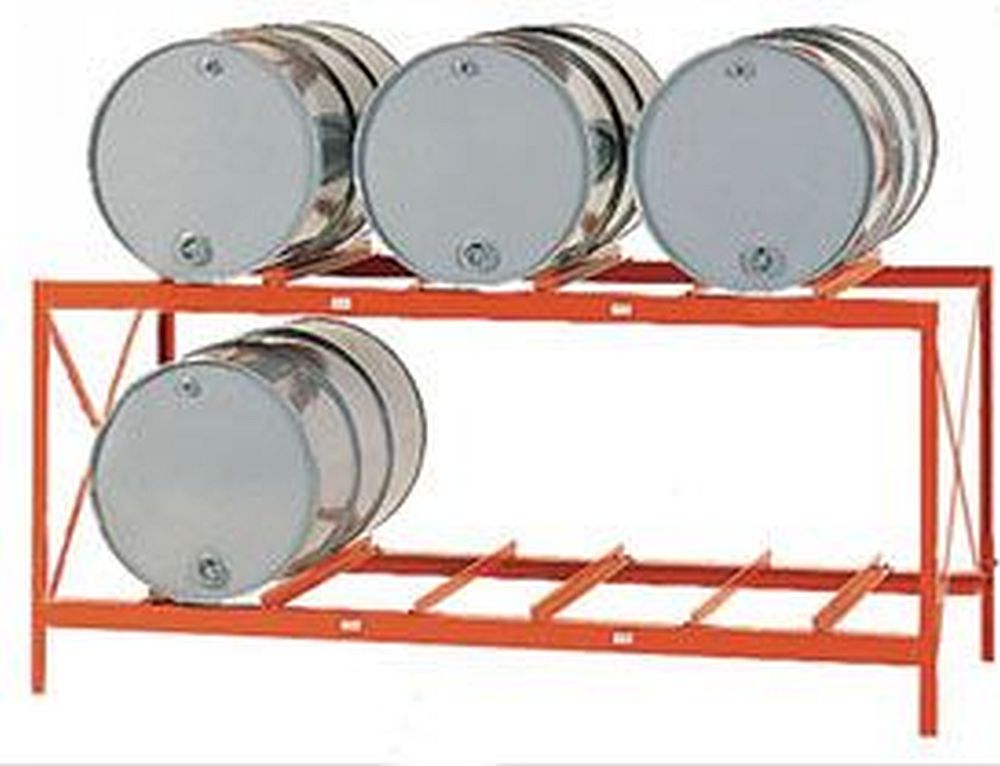 6-Drum, 2 Shelves - Economical Drum Storage Racks
