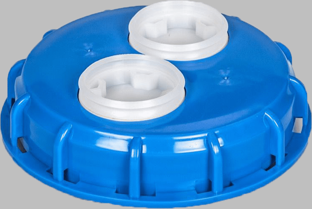 6 Inch IBC Cap with Double 2" Bung Caps For Ibc Tanks Hdpe Molded Blue ...