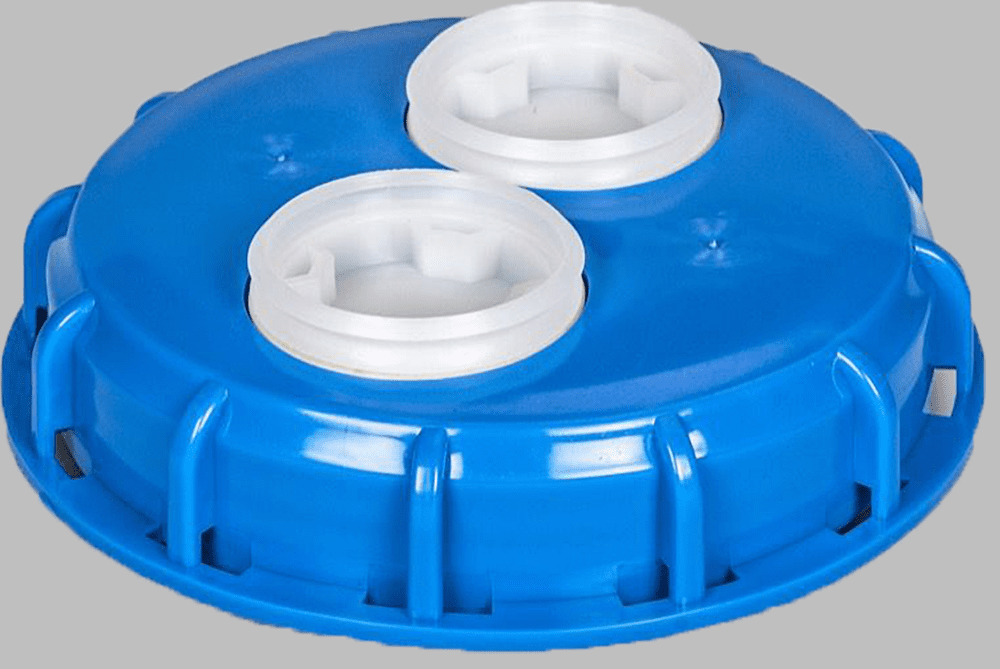 6 Inch IBC Cap with Double 2" Bung Caps For Ibc Tanks Hdpe Molded Blue ...