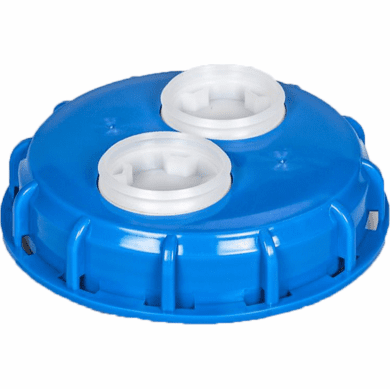 6 Inch IBC Cap with Double 2" Bung Caps For Ibc Tanks Hdpe Molded Blue ...