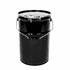 7 Gallon Open Top, 24 Gauge Steel Pails & Cans, Black, Plain Top with ...