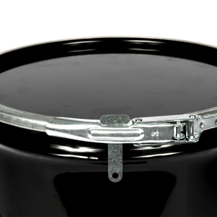 7 Gallon Open Top, 24 Gauge Steel Pails & Cans, Black, Plain Top with ...