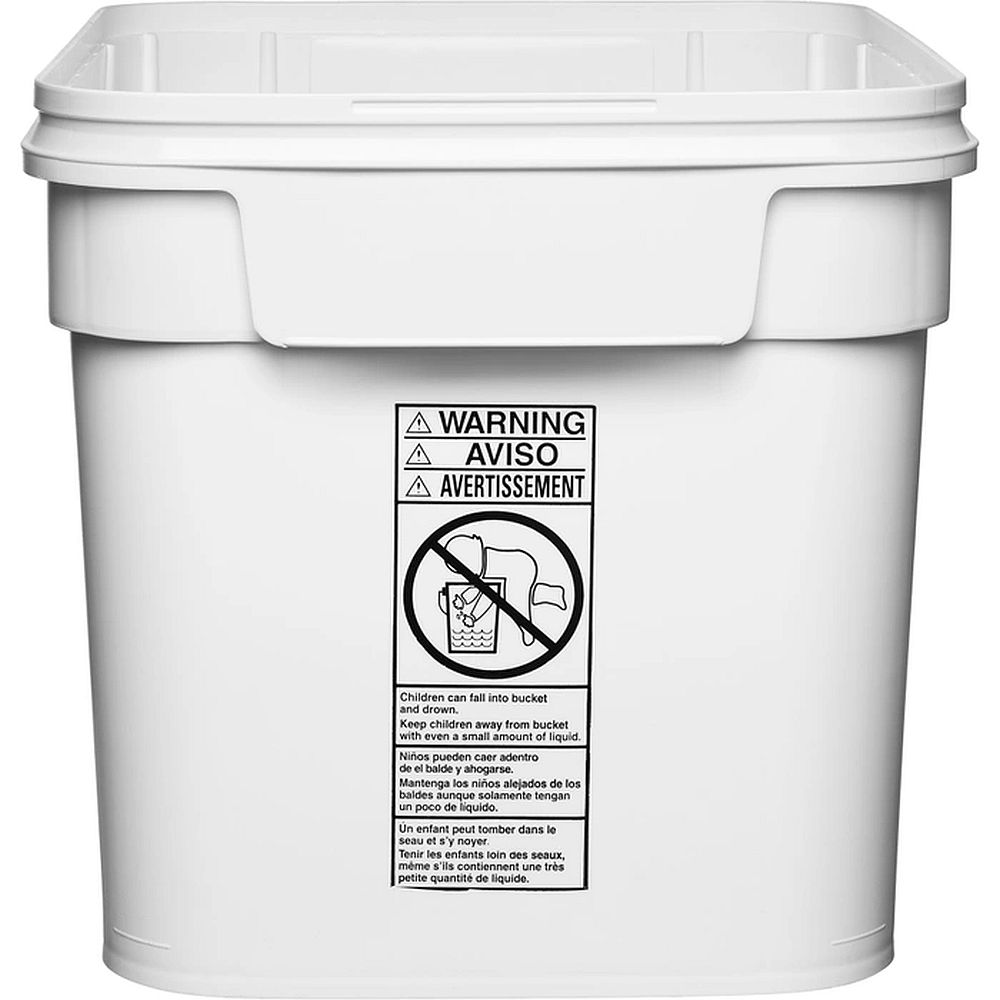 8 gal.Square Ez Stor® Bucket Pail and lid, recessed handle, 6 Pack ...