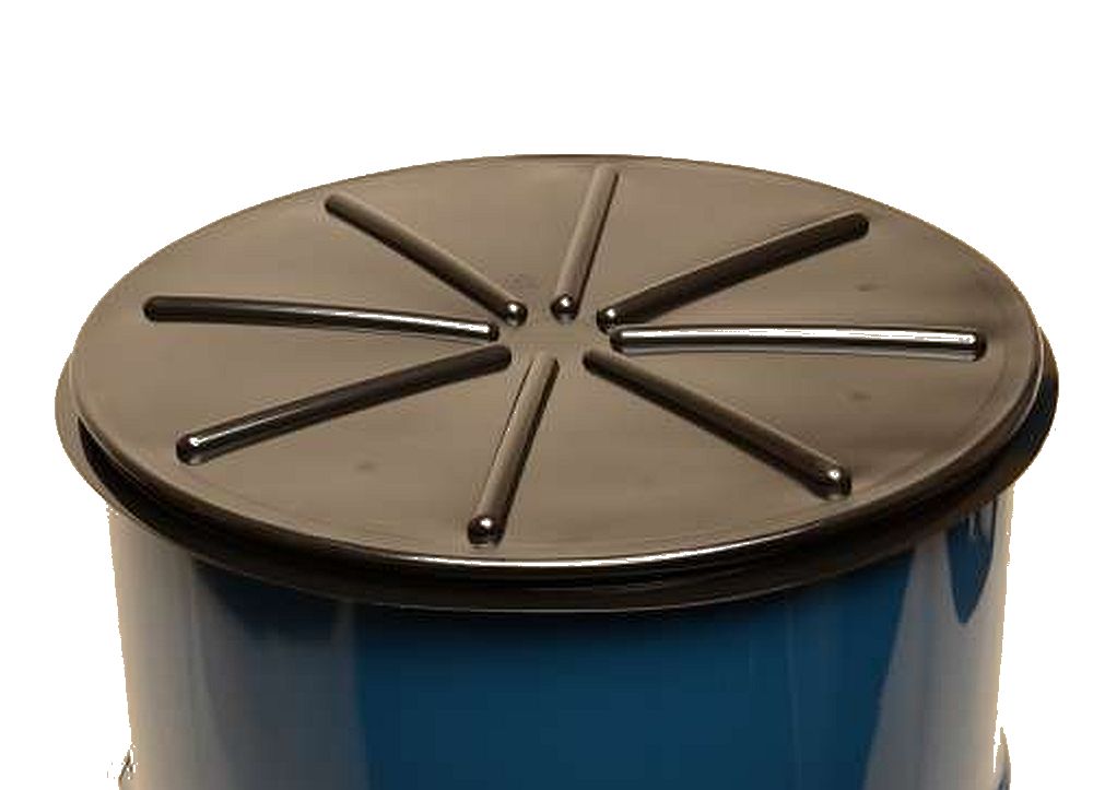 Black, 55 Gallon Tight-Head Polyethylene Drum Cover | Black Plastic
