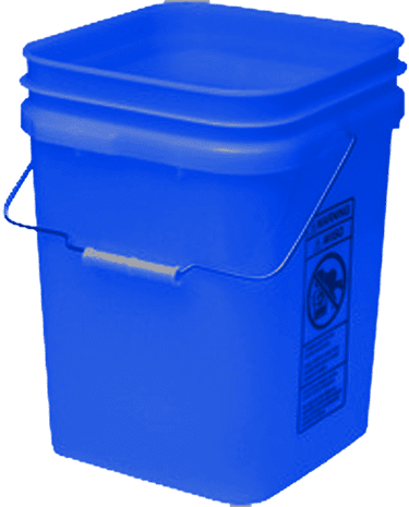 Blue Economy Square 4 Gallon Plastic Bucket, 18 Pack Free Shipping