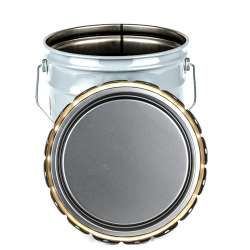 Clear Phenolic Lined 5 Gallon Open-Head Steel Pails & Covers Gray 8OH5 ...